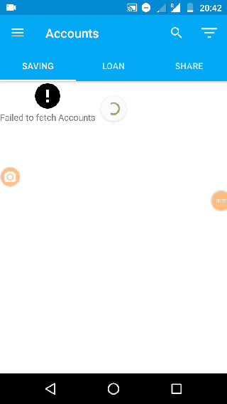 Can't refresh the Saving account ,Loan account ,Share account section after getting the internet ...