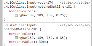 Outlined Input nothcedOutline border color is overridden · Issue #13869 · mui/material-ui · GitHub