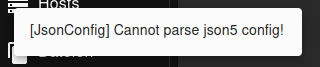 Admin 6.10.3: Cannot parse json5 config for each adapter using jsonconfig · Issue #2129 ...