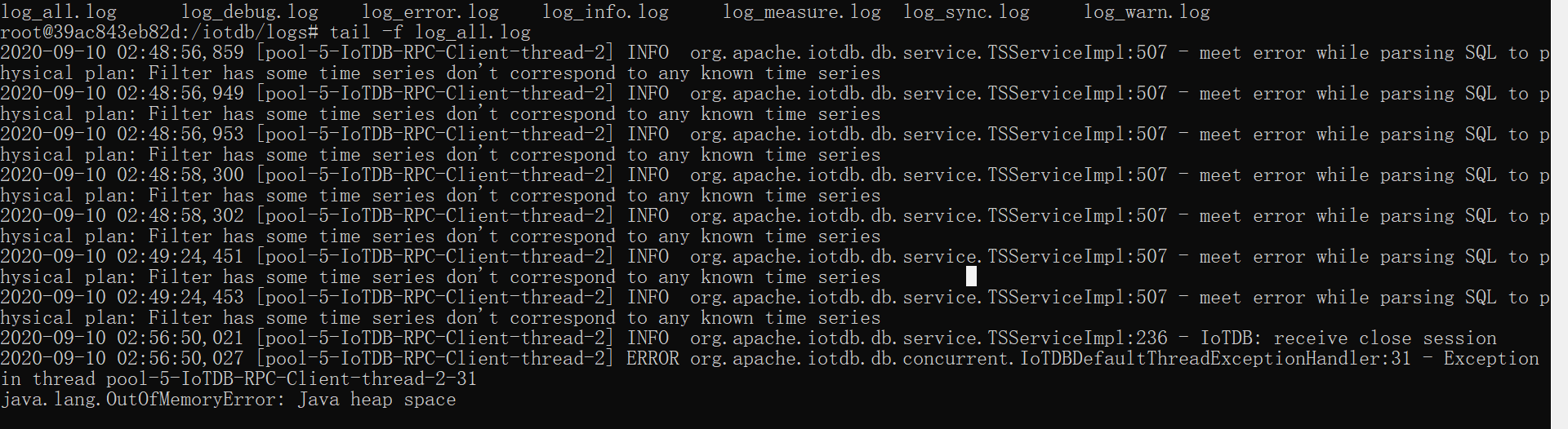 iotdb0.10.0报错如何解决 (How to deal with OOM) · Issue #1718 · apache/iotdb · GitHub
