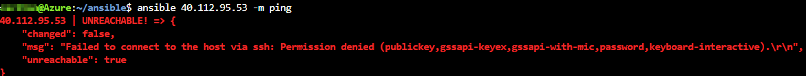 Unable to Ping Ansible Hosts in Inventory from Azure Cloudshell · Issue ... Unable to Ping Ansible Hosts in Inventory from Azure Cloudshell · Issue ...