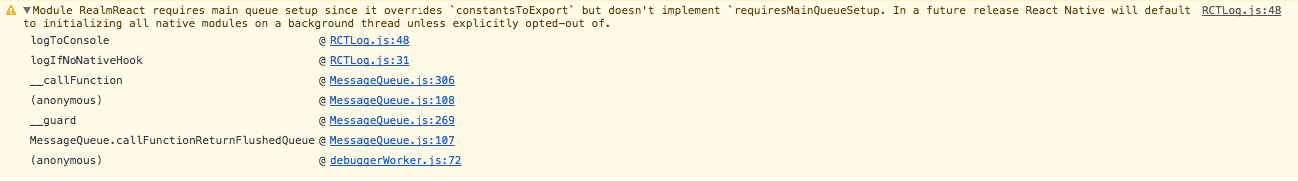 Warning On React Native 0493 · Issue 1437 · Realmrealm Js · Github