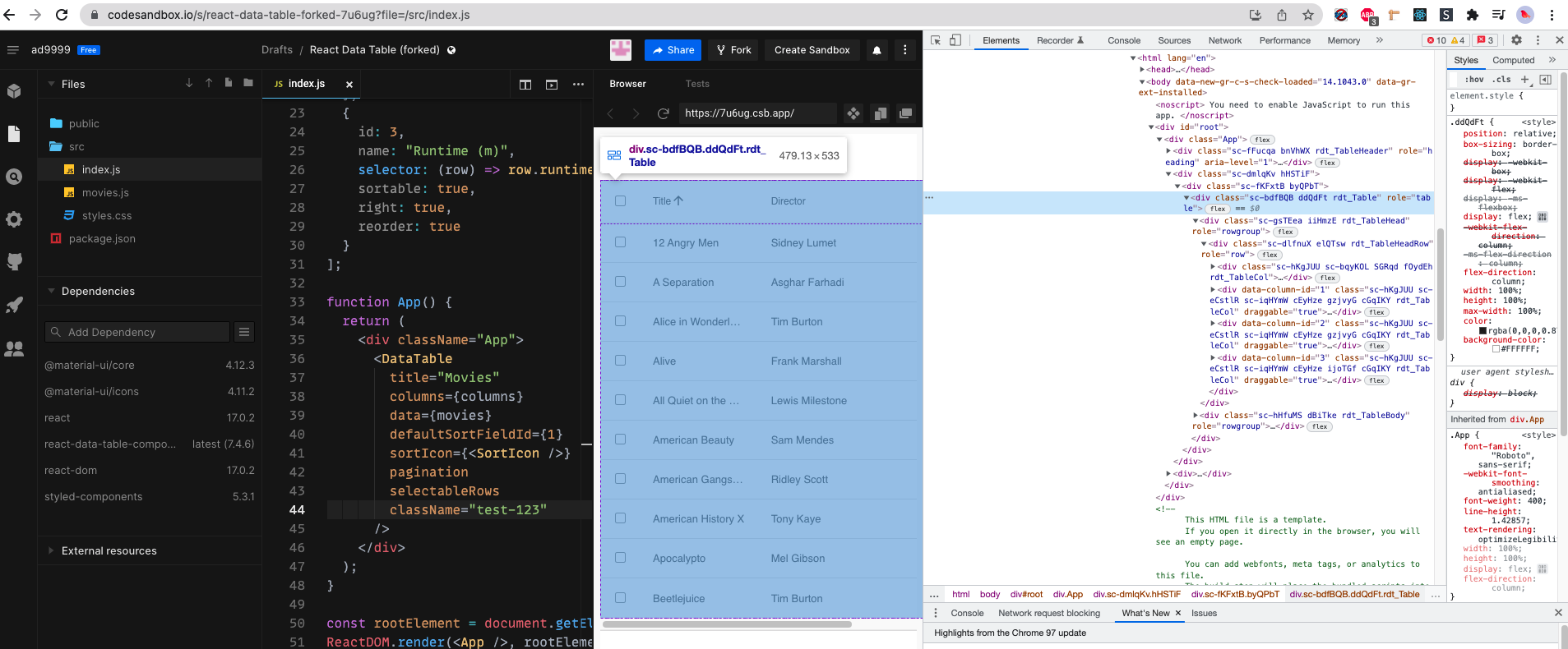 className prop not working · Issue #995 · jbetancur/react-data-table-component · GitHub