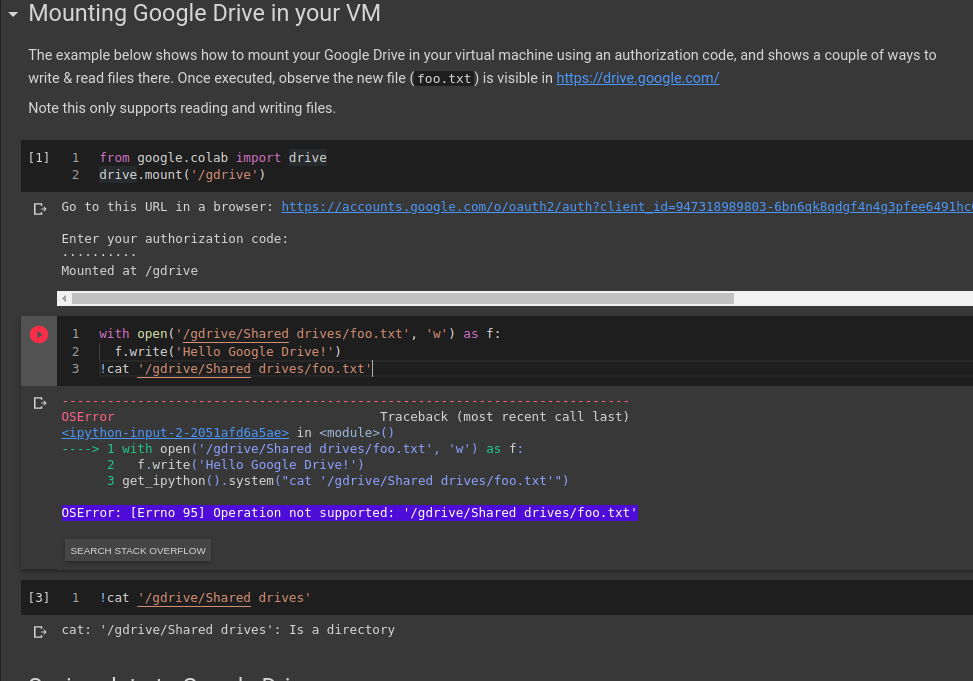 Can not write on Shared drive · Issue #1456 · googlecolab/colabtools · GitHub