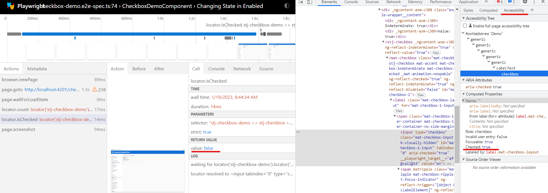[BUG] The method 'isChecked' return incorrect value · Issue #20190 · microsoft/playwright · GitHub