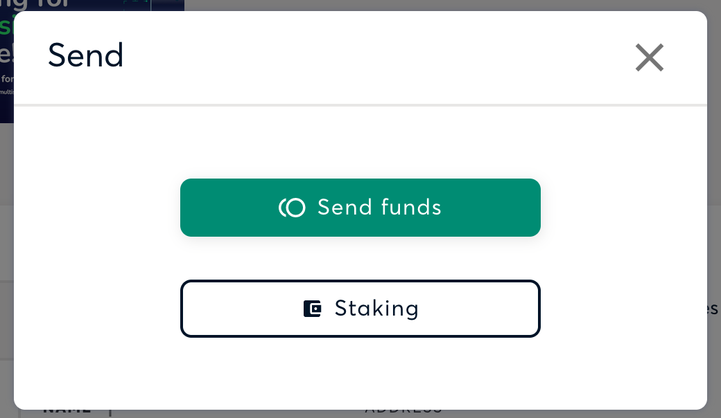 New Transaction Modal sometimes showing only "Send" or "Stake" (No ...