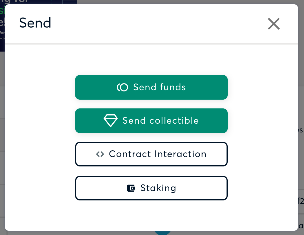 New Transaction Modal sometimes showing only "Send" or "Stake" (No ...
