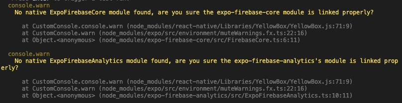 Firebase Analytics Is Not Available In The Expo Client On Expo 37