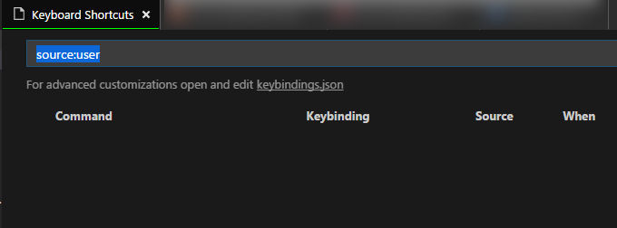 Feature Request Keybindings Shortcuts Filter Sourceuser · Issue 43037 · Microsoftvscode