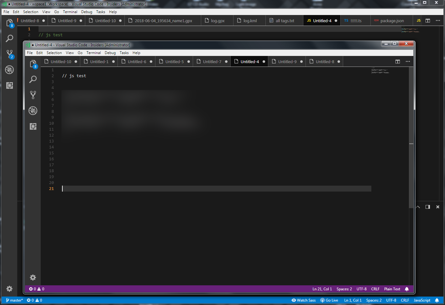 Insiders Closed With Crash When Opened Untitled Files Are Duplicated In Separate Window