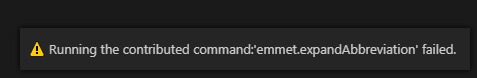 Running the contributed command: 'emmet.expandAbbreviation' failed. · Issue #63033 · microsoft ...