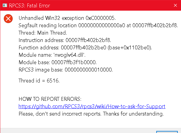 Vulkan plugin causes Fatal Error crash whenever selecting a game to start · Issue #9978 · RPCS3 ...