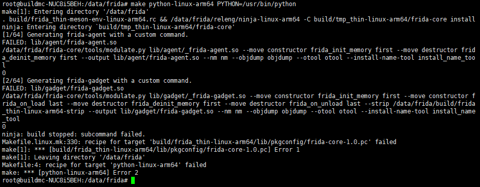 build frida-python-arm64 error · Issue #1015 · frida/frida · GitHub