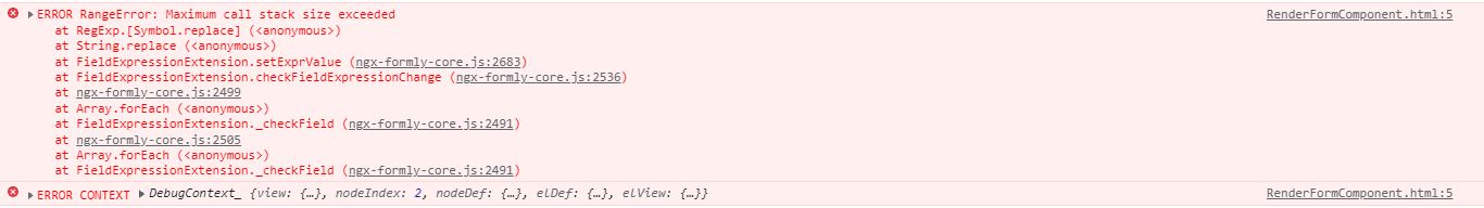 RangeError: Maximum call stack size exceeded · Issue #2993 · ngx-formly/ngx-formly · GitHub