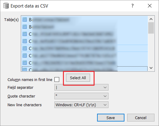 Export option cannot select every table · Issue #1989 · sqlitebrowser/sqlitebrowser · GitHub