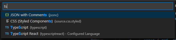 Change Language Mode drop-down should allow filtering by file extension ...