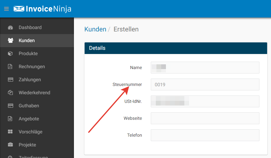 Steuernummer statt Kundennummer · Issue #2676 · invoiceninja/invoiceninja · GitHub