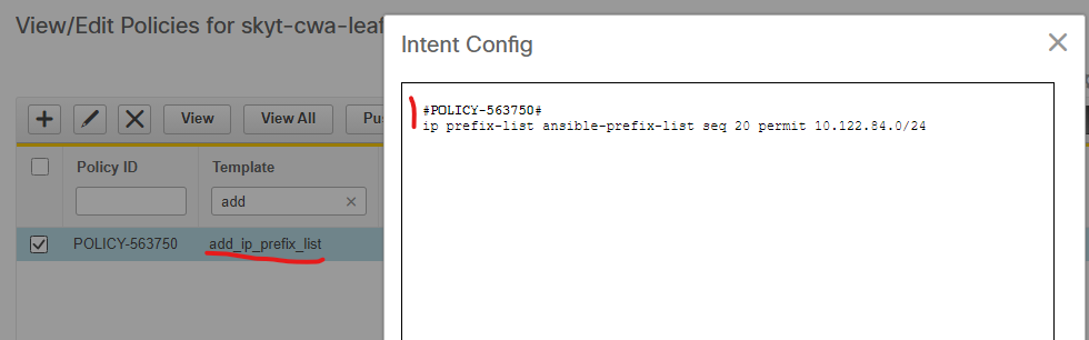 Ansible playbook for adding policy template with argument values does not get configured on DCNM ...
