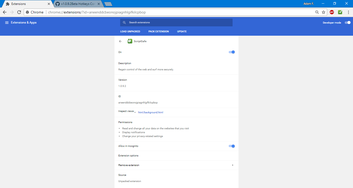 v1.0.9.2Beta Hotkeys Configure Scriptsafe Hotkeys · Issue #280 · andryou/scriptsafe · GitHub
