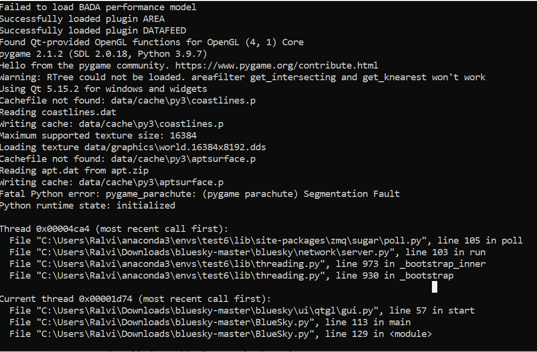 Segmentation Fault when installing on Windows · Issue #357 · TUDelft-CNS-ATM/bluesky · GitHub