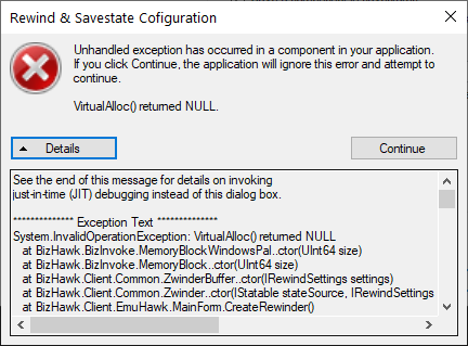 Unhandled exception on large Rewind buffer sizes / frame lengths · Issue #2304 · TASEmulators ...