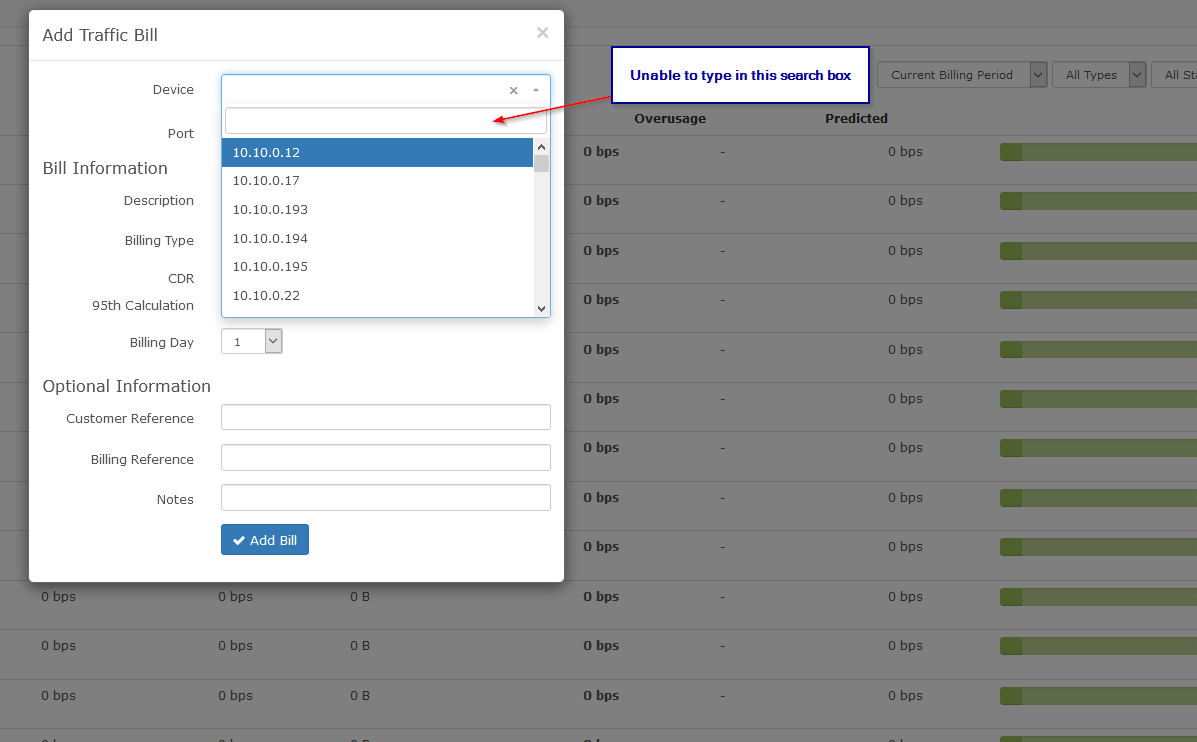 Customer Billing - Cannot search for Devices in GUI · Issue #11520 · librenms/librenms · GitHub