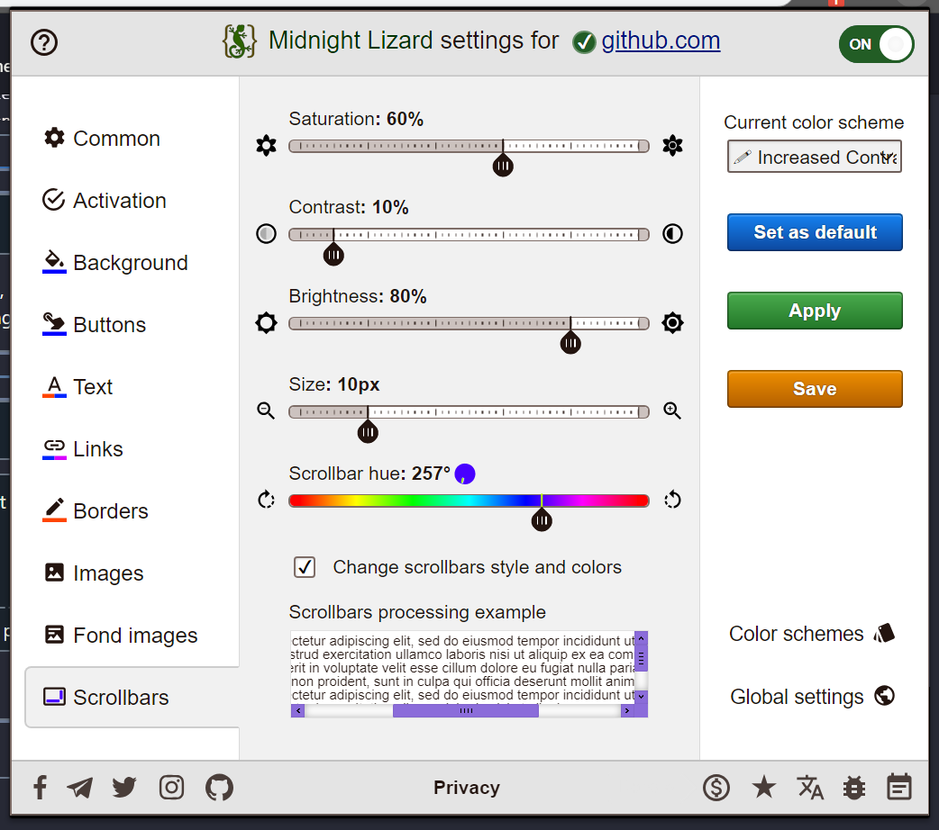 Only style scrollbars · Issue #231 · Midnight-Lizard/Midnight-Lizard · GitHub