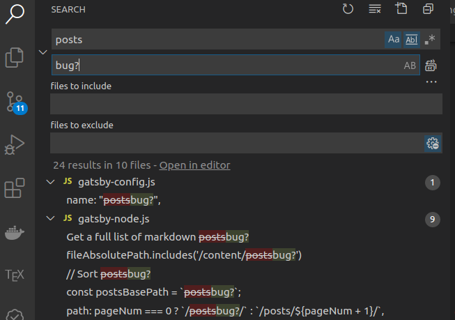Replace doesn't show preview for multiple matches on same line · Issue ...