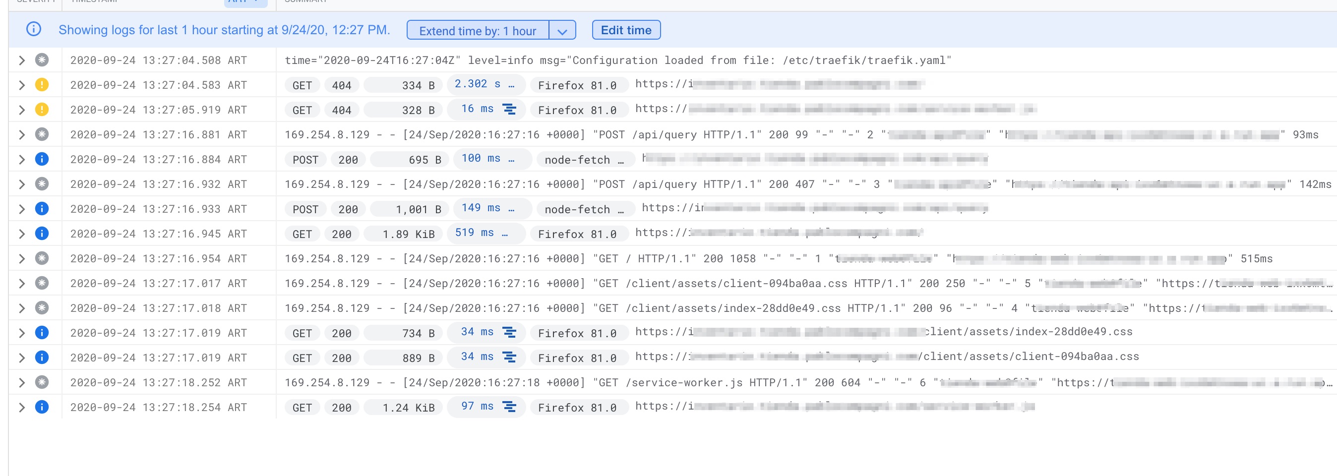 Traefik returns 404 for the first few requests, and then starts working well when running on ...