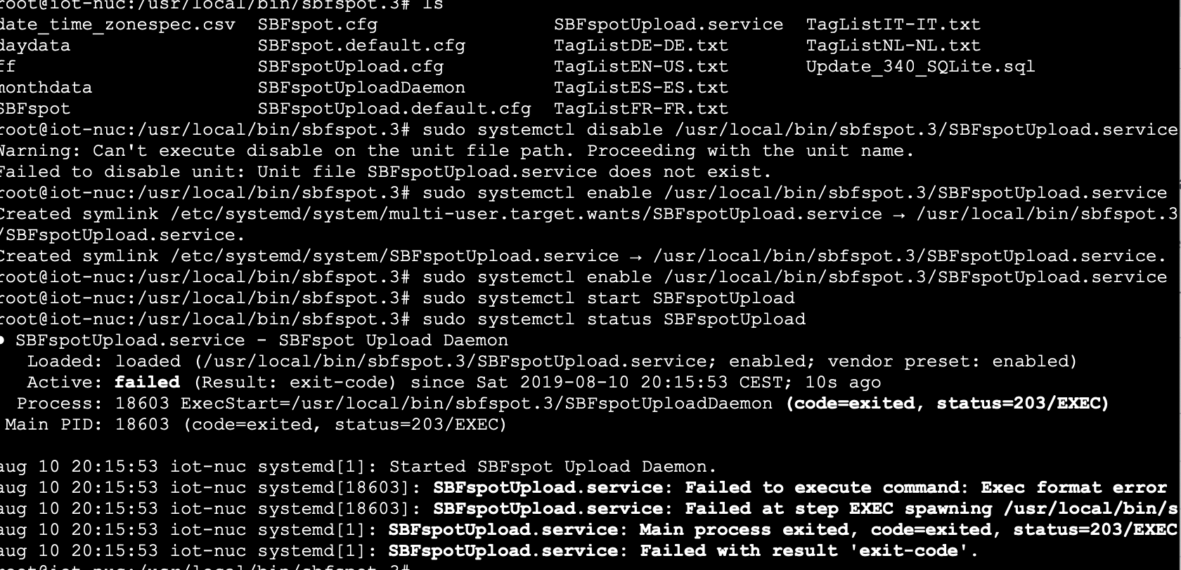 Error upload daemon after update to Debian Buster · Issue #317 · SBFspot/SBFspot · GitHub