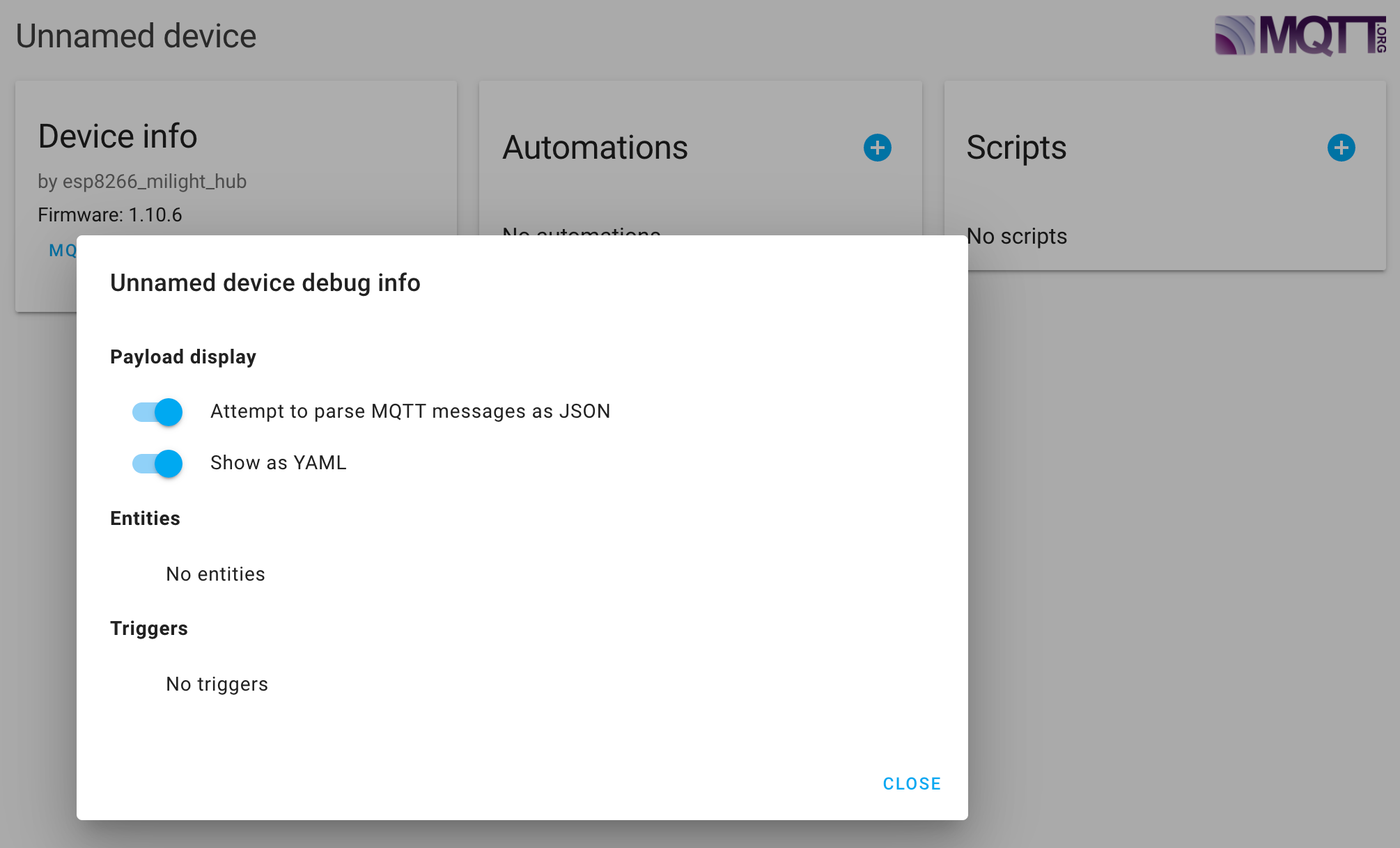 Home Assistant MQTT auto discovery · Issue #638 · sidoh/esp8266_milight_hub · GitHub