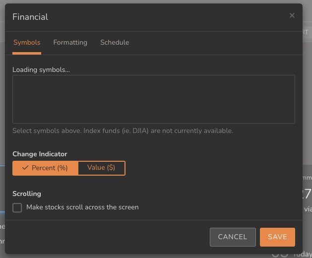 Tickers are no longer showing up in Block · Issue #1690 · dakboard/Cloud-Platform · GitHub