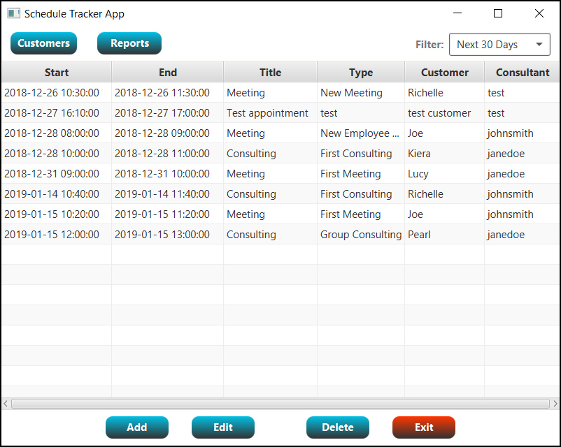 GitHub - Joe-Schell/Schedule-Tracker-App: Java application that tracks scheduled appointments ...