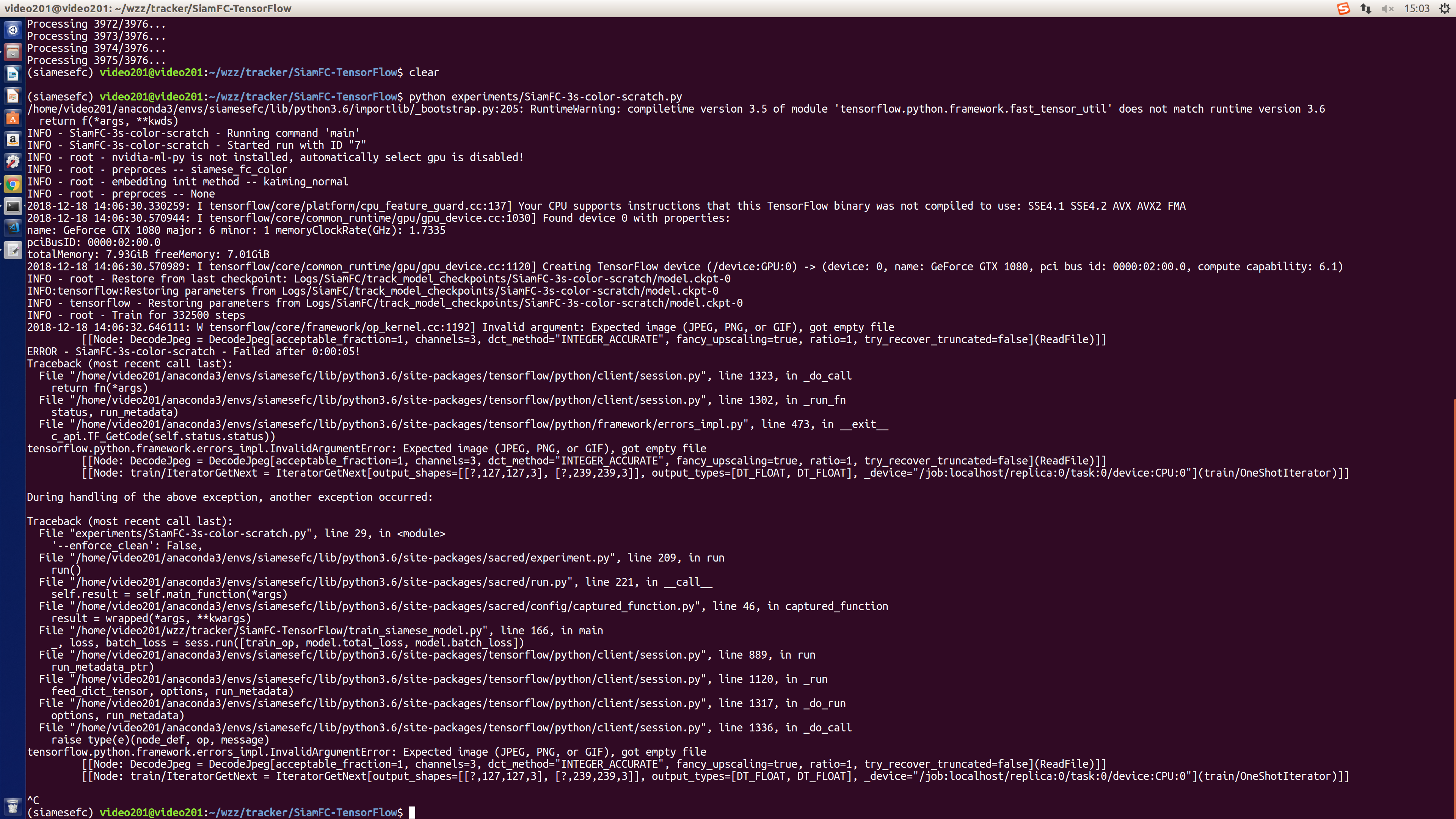 作者好，我按照你训练的步骤出了问题， · Issue #6 · bilylee/SiamFC-TensorFlow · GitHub