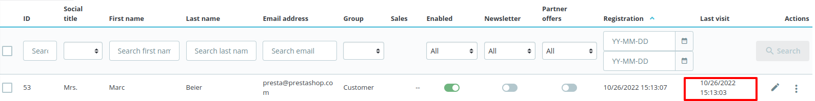 The dateTime of new customer last visit is not displayed · Issue #30155 · PrestaShop/PrestaShop ...