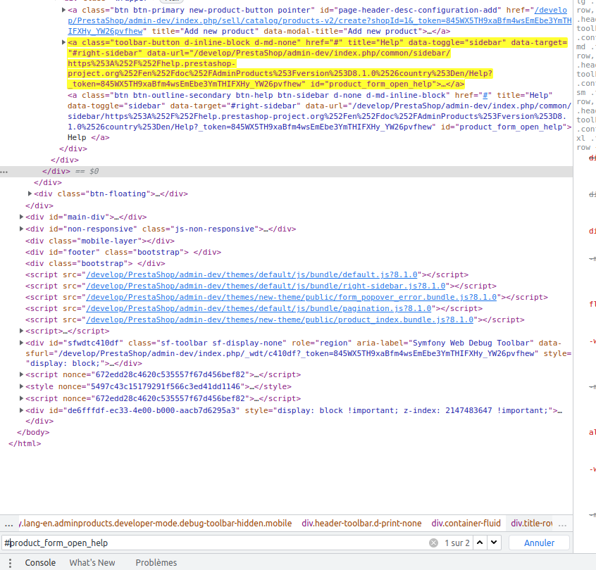 Same ID for help button in desktop and mobile · Issue #32335 · PrestaShop/PrestaShop · GitHub