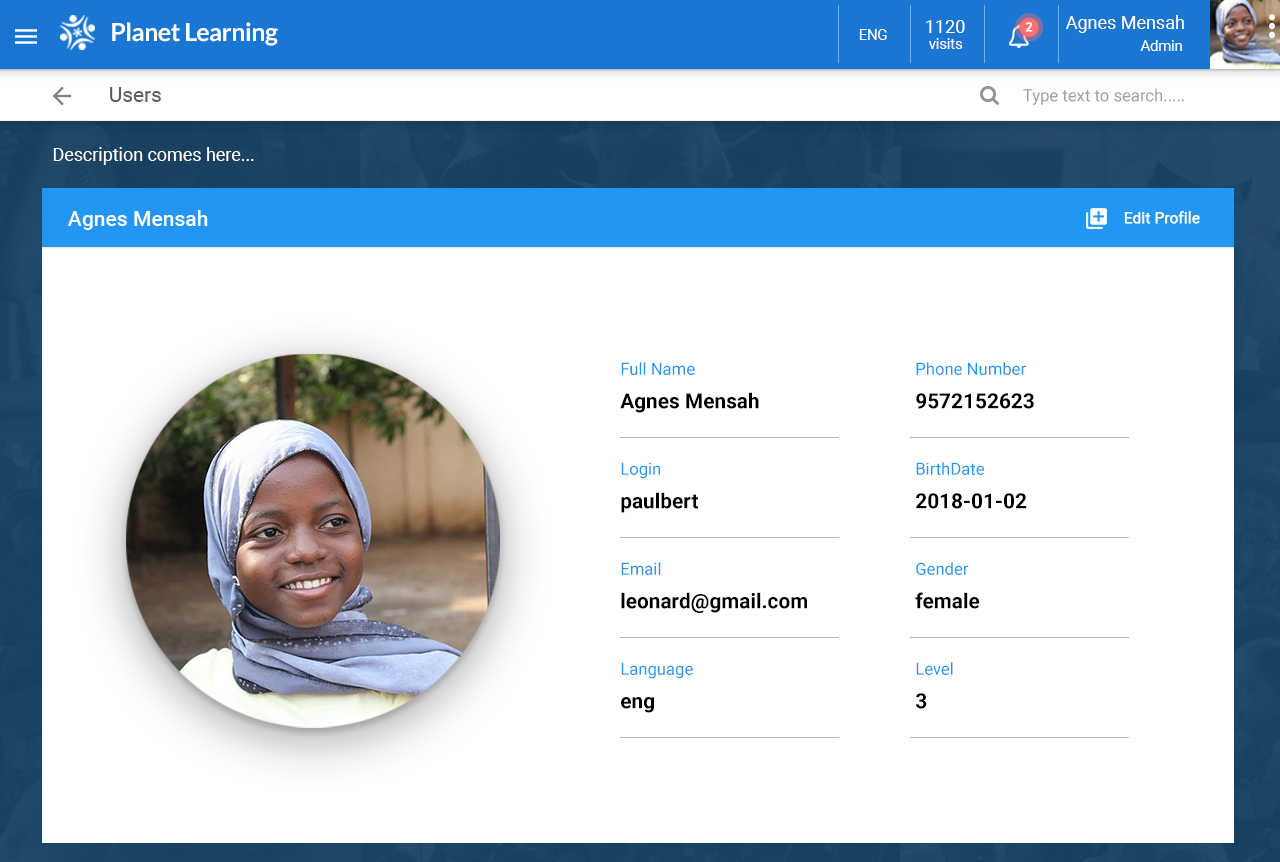 Design User Profle page · Issue #368 · open-learning-exchange/planet · GitHub