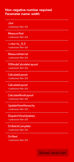 Non Negative Number Required Parameter Name Width · Issue 1875 · Microsoftreact Native