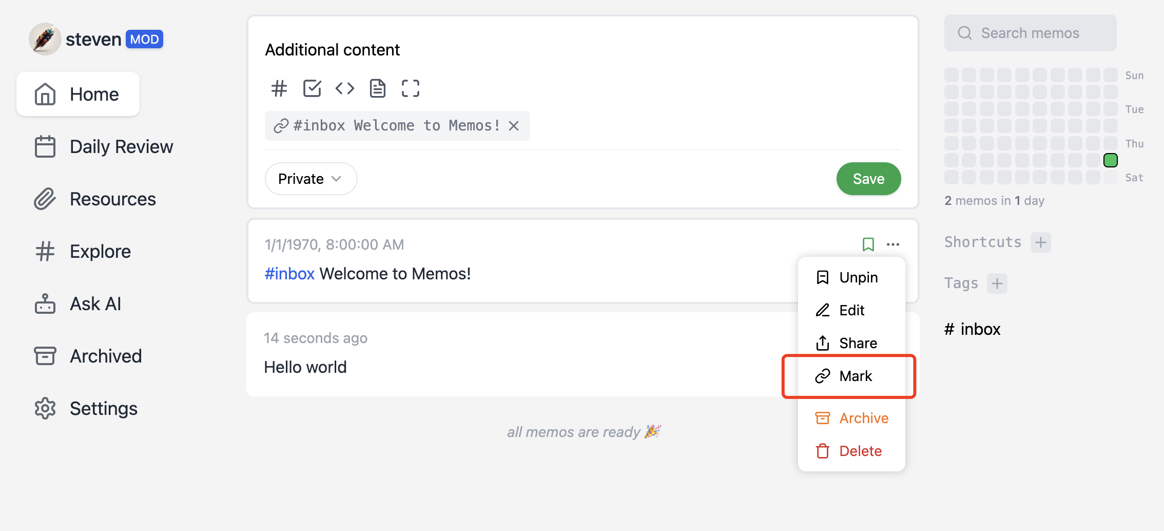 提供对一条 Memos 进行类似评论的功能 · Issue 1335 · Usememos Memos · Github