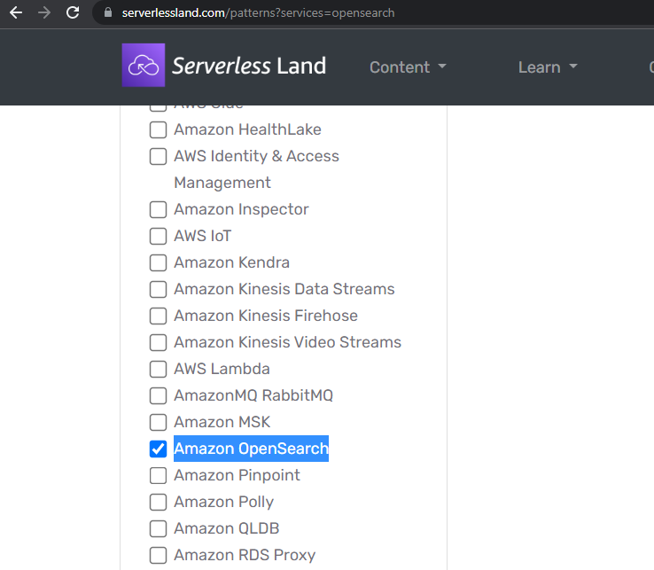 Amazon OpenSearch Service name is missing · Issue #1385 · aws-samples/serverless-patterns · GitHub