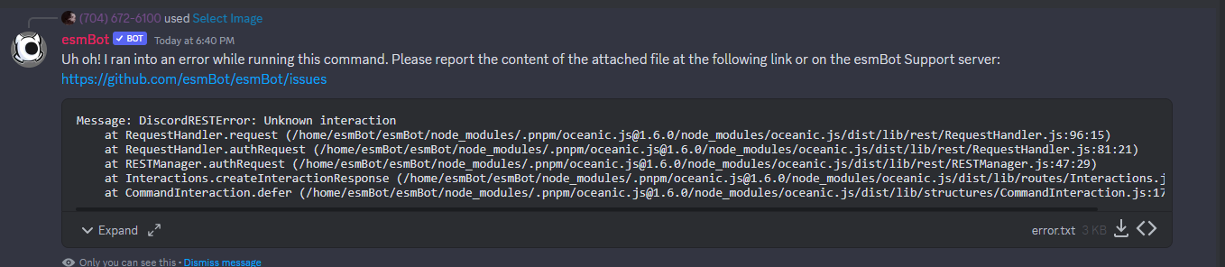 le fail · Issue #376 · esmBot/esmBot · GitHub