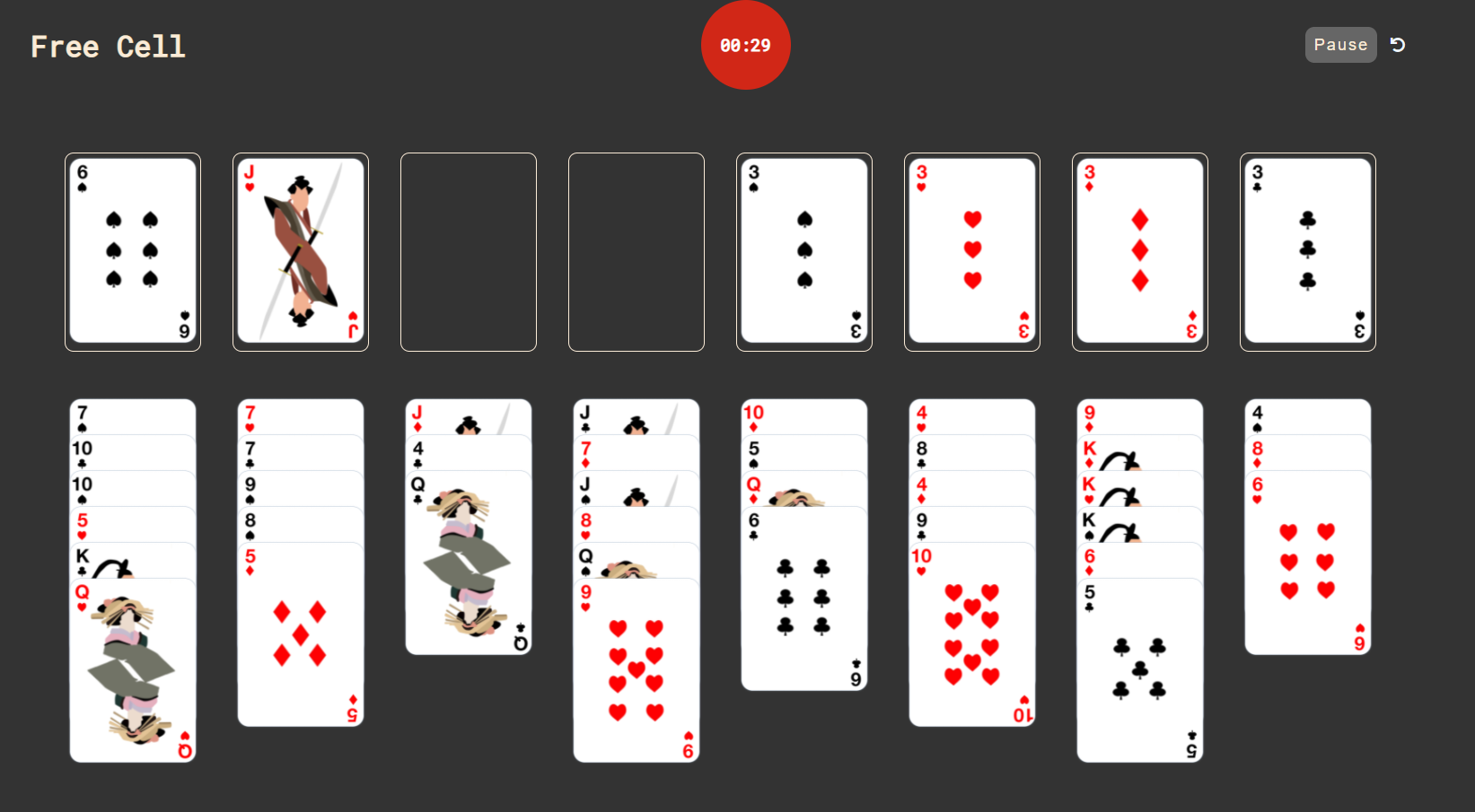 GitHub - ChangChiao/freeCell: 新接龍遊戲