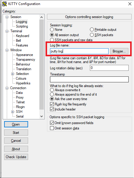 Default log name is putty.log. · Issue #79 · cyd01/KiTTY · GitHub