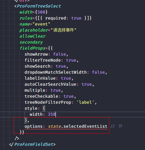 🐛[BUG] ProFormTreeSelect fieldProps 提示没有 options 属性的类型错误，实际上有 · Issue #4909 · ant-design/pro ...