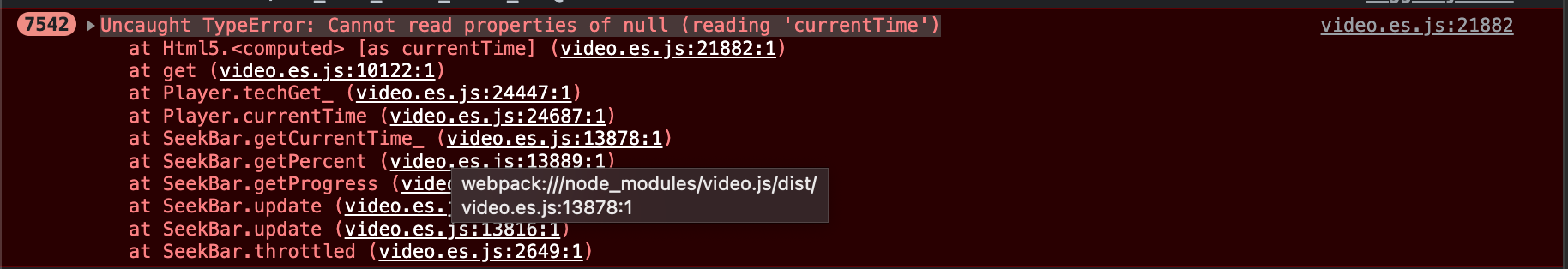 Uncaught TypeError: Cannot read properties of null (reading 'currentTime') · Issue #7828 ...