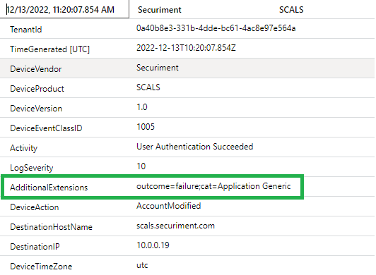 Eventoutcome Field And Value Do Not Appear In Commonsecuritylog Table · Issue 6896 · Azure