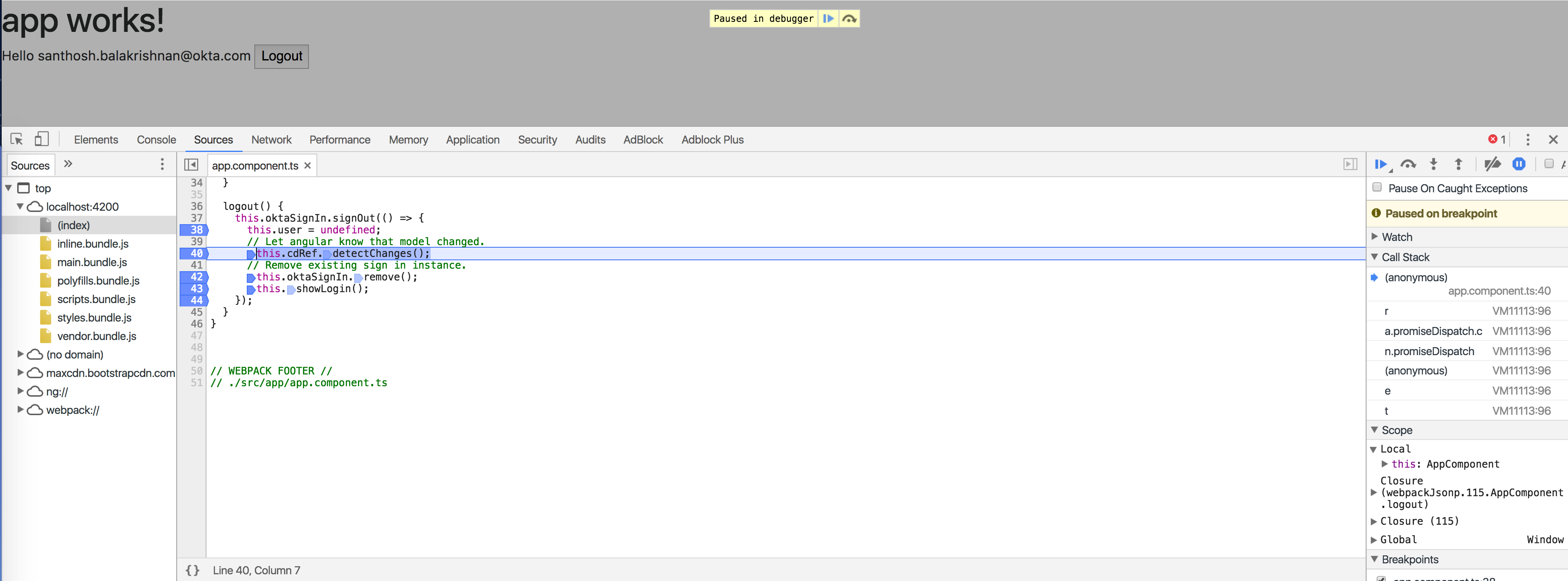 Showing The Widget After Logout Doesnt Work In An Angular App · Issue