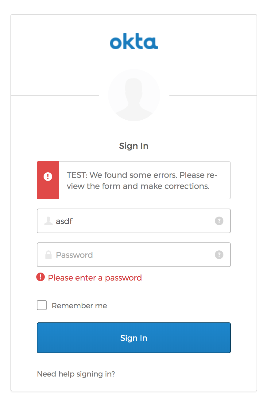 Partial Error Message Placeholder Appears After Clicking Sign In With No Credentials · Issue
