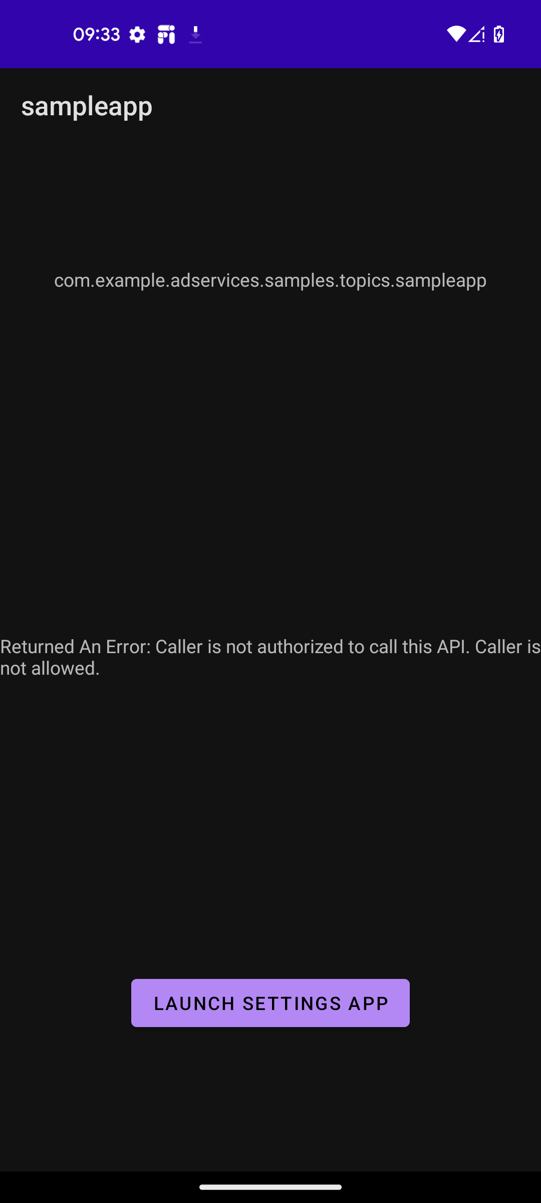 [Topics] Caller is not authorized to call this API. Caller is not ...