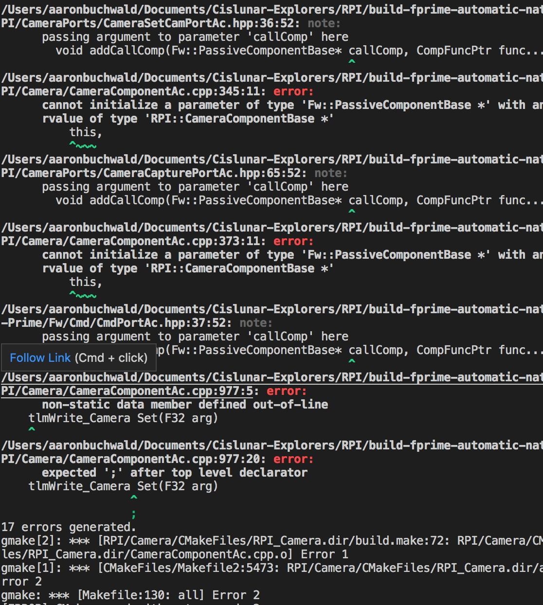 Autogenerated code does not compile · Issue #155 · nasa/fprime · GitHub